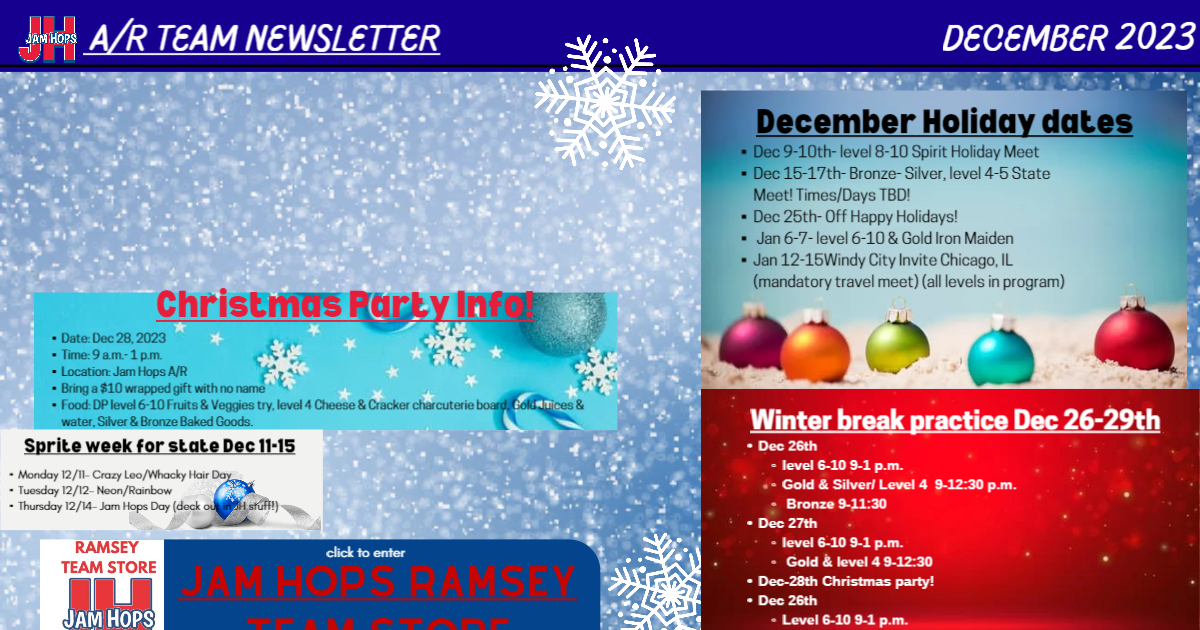 Jam Hops A/R Team Newsletter - December 2023